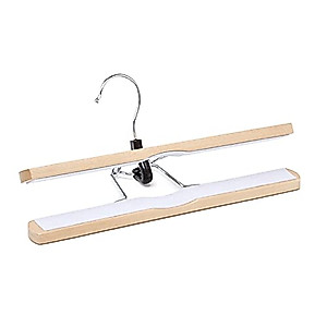 Amazon Basics Wooden Pants Hangers - Natural, 10-Pack