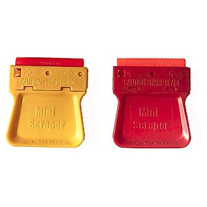 25 Plastic Double Edged Razor Blades with Titan Razor Scraper - Mini Scraper Combo