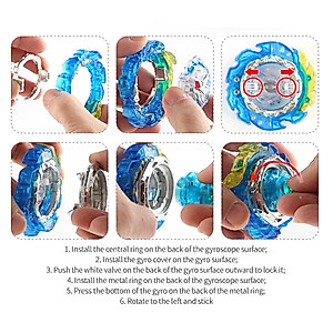 Bay Battle Top B-203 Helios Hyperion Ultimate Fusion DX Set Booster Superking Battling Tops Gaming Spinning Top Toys Starter High Performance 4D Bey with Burst String LR Launcher & Grip (B-203)