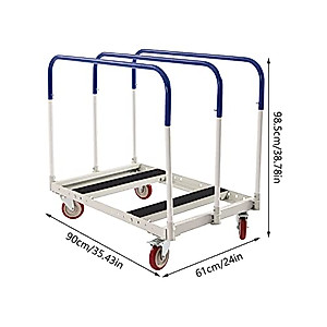 Steel Panel Truck, Platform Truck Cart, Heavy Duty Lumber Cart, Flatbed Cart, Steel Panel Truck with Swivel Casters, 1000 lbs Load Capacity, for Garage, Home, Warehouse