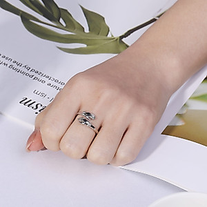 ZOEXUE Inspirational Jewelry Hand Rings: Sterling Silver Hug Rings for Women Adjustable Open Stacking Hugging Ring Believe In You Like I Do - Personality Encouragement Jewelry Gifts for Women Ladies