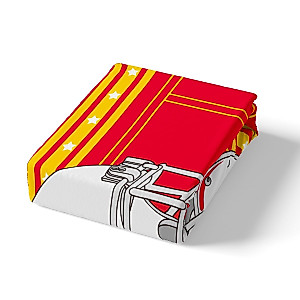 Erosebridal American Football City Duvet Cover Football Sports Game Full Bedding Set with 2 Pillowcases, American Football Helmet Comforter Cover Teen Boys Football Bedroom Decor, Yellow Red (Kansas)