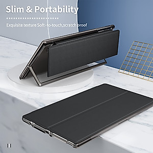 Tablet Case for TJD 10.1 inch Tablet, Multi-Viewing Angels PU Leather Stand Folio Case Cover Compatible with TJD MT1011 Touchscreen Tablet, with Magnetic Cover (Black Case)