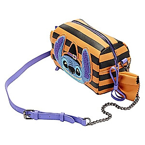 Loungefly Lilo and Stitch Striped Halloween Candy Wrapper Crossbody Bag