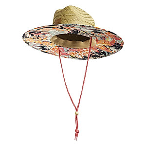 Roxy womens Tomboy Straw Sun Hat, Mood Indigo Trouble Double Exc, Medium-Large US