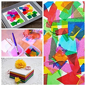 Exquiss 3400pcs Tissue Paper Squares 4 inch Bulk 34 Colors for Art Paper Craft Scrunch Art Kids Craft DIY Craft Tracing Scrapbooking Embellishments Rainbow School Supplies (4 x 4 inch)
