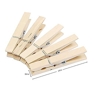 100 Pack Wooden Clothes Pins Small Laundry Wood Clips Clothing Pegs Bag Clips for Hanging Clothes, Hanging Pictures, Laundry Drying, Arts Crafts, Photo Wood Clip Pin with Spring