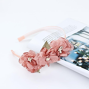 Dizila 5 Pieces Plastic Flower Headbands Floral Hair Bands Hoops Accessories for Toddlers Girls Kids Teens