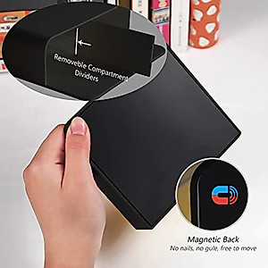 VieFantaisie Magnetic Dry Erase Marker Holder, Magnetic Marker Holder, Whiteboard Marker Holder, Magnet Pen Holder for Fridge, Whiteboard, Locker, School, Office, Home, Magnetic Cup, 1 Pack, Black