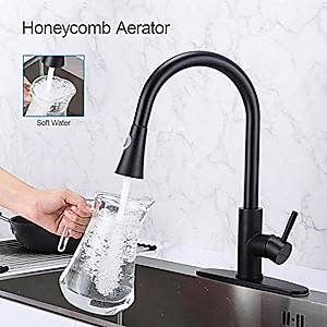 GUSITE Kitchen Sink Faucet, 304 Stainless Steel Single Handle Pull Out Kitchen Faucet with Pull Down Sprayer, Deck Plate, 1 or 3 Hole for Camper Farmhouse RV Kitchen Sink