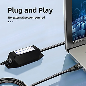 HYN@NET PX201 30W Gigabit PoE Extender One Channel 10/100/1000Mbps PoE Repeater for Security Camera,IEEE802.3at/af Compliant,Plug and Play