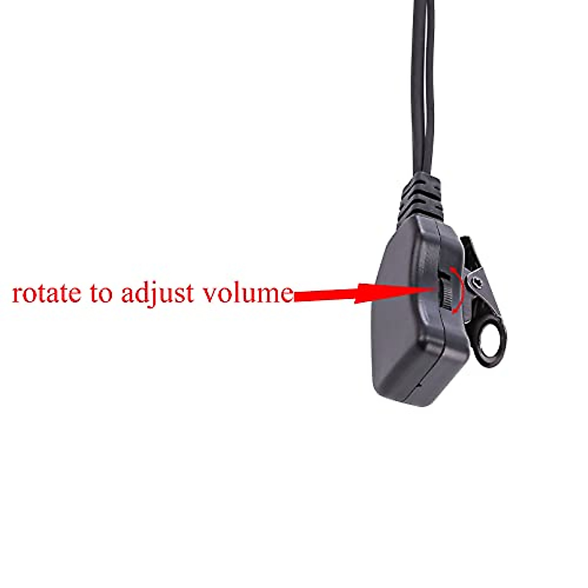 POFENAL 1-Wire 2 Pin Volume Adjustable Earpiece Compatible with BTECH, Kenwood, Retevis Walkie Talkie with Mic Tansparent Air Acoustic Tube Headset
