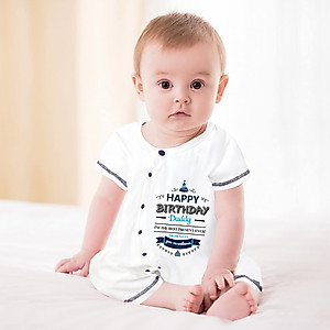 Benshukam Happy Birthday Daddy Mommy Baby Boys Girls Romper Bodysuit Infant Funny Letter Jumpsuit Outfit 0-3Months