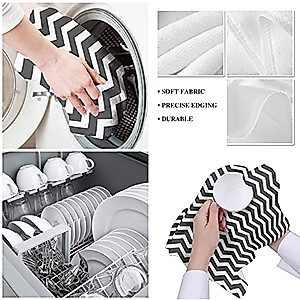 Big buy store Black and White Kitchen Dish Towels, Soft Lightweight Microfiber Absorbent Hand Towel Chevron Zig Zag Pattern Tea Towel for Kitchen Bathroom 18x28in
