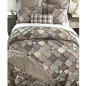 Donna Sharp Throw Pillow - Smoky Mountain Contemporary Decorative Throw Pillow with Patchwork Pattern - Rectangular