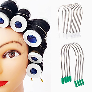Fiewmay Hot Curler Replacement Clips for Super Jumbo Hair Rollers, 12 pcs Assortment: 8 pcs 1' and 4 pcs 1' Strong Hold Pins with Storage Box