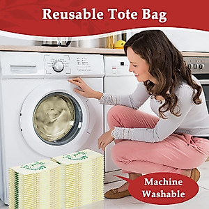 Xinnun 50 Pieces Thank You Tote Bags Bulk, Reusable Non Woven Tote Bags with Handles, Foldable Portable Fabric Tote Bag for Shopping, Grocery, Gift, Parties Boutiques Retail, 12.6 x 6.3 x 11.8 Inches