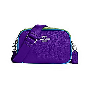 COACH Womens Mini Jamie Camera Bag In Leather (SV/Sport Purple Multi)