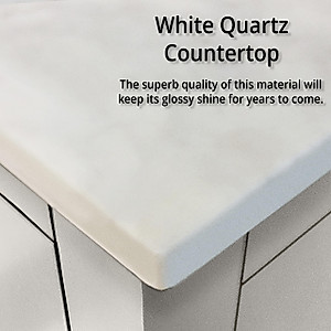 Bell+Modern Big Sur 72 in. W x 22 in. D White Double Bath Vanity and White Quartz Top