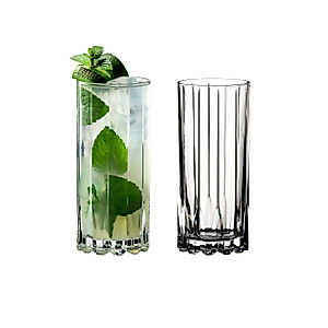 Riedel Personalized Drink Specific Glassware Highball Glass Pair, Set of 2 Custom Engraved Hiball Glasses for Mixed Drinks, Cocktails Served with Ice, Home Bar Accessories