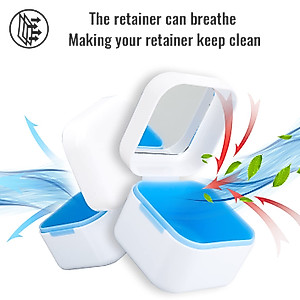 TAOHIHI Retainer Case,mouth guard case, cleaning crystals,mouth guard case, Aligner -black