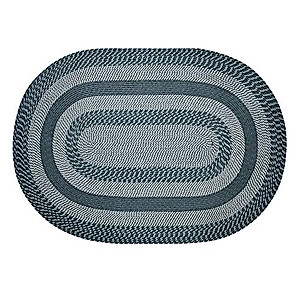 Better Trends Newport Braid Collection is Durable and Stain Resistant Reversible Indoor Utility Rug 100% Polypropylene in Vibrant Colors, 22" x 40" Oval, Slate Blue