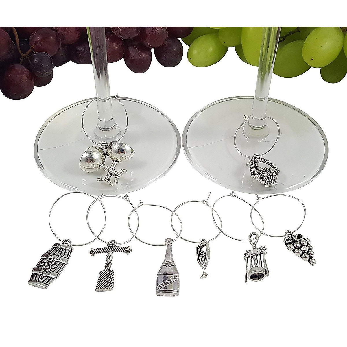 Palm City Products 8 Piece Wine Lovers Themed Charms Set