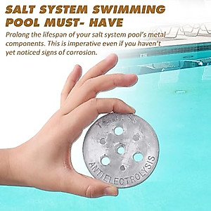 TonGass Zinc Anode Weight - Anti-Electrolysis Sacrificial Anode - Galvanic Anode for Passive Cathodic Protection - Bolts Inside or Outside Skimmer Baskets - Salt System Swimming Pool Must-Have