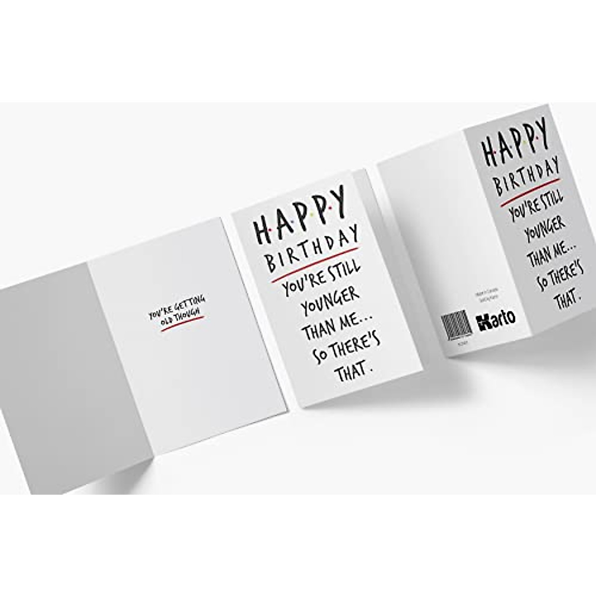 Funny Birthday Card for Him Her - Witty Mom Dad Anniversary Card - Perfect Card for Son Daughter - Ideal Sister Brother Friend Birthday Card - Karto - Younger Than (Younger Than Happy)