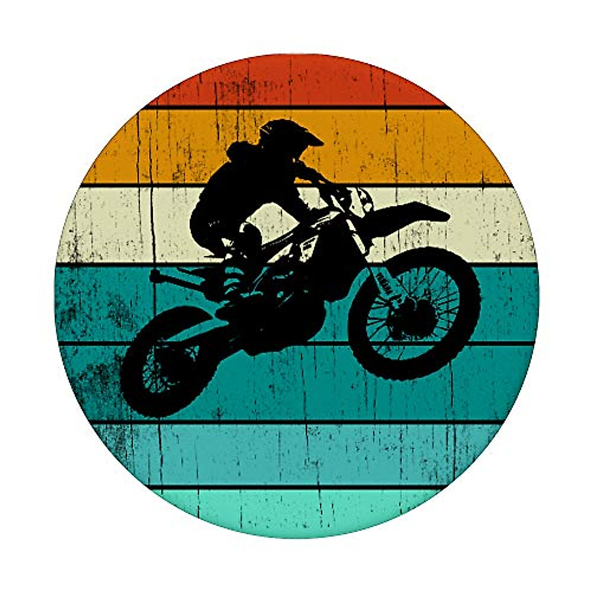 Dirt Bike Rider Motorcycle Retro Boys Teens Men PopSockets PopGrip: Swappable Grip for Phones & Tablets