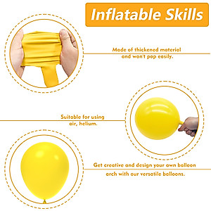 NISOCY Yellow Latex Balloon Arch Kit, 102PCS 18In 12In 10In 5In Yellow Balloons Arch Garland for Birthday, Baby Shower, Wedding, Sunflower, Honeybee Lemon,Yellow Theme Decoration with 33ft Ribbon