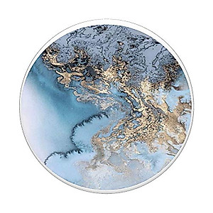 Trendy Cool Blue Teal Watercolor Pink White Gold Gift PopSockets PopGrip: Swappable Grip for Phones & Tablets