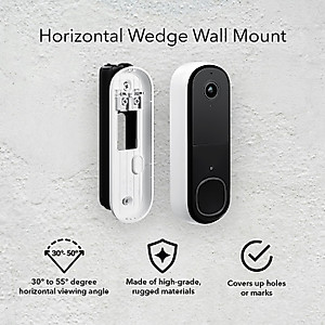 Wasserstein 35° to 55° Horizontal Wedge Wall Mount Compatible with Arlo Wireless Video Doorbell (2nd Gen) & Essential Video Doorbell Wire-Free