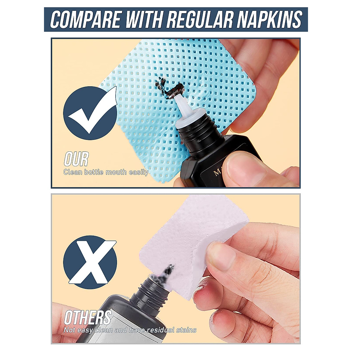 400PCS Lint Free Nail Wipes Glue Wipes Lash Extensions EBANKU Soft Blue Lash Glue Nail Polish Remover Cotton Pads Eyelash Extension Supplies