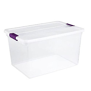 Sterilite 66 Quart Clear Latch Lid Storage Container Tote, 6 Pack, and 6 Quart Clear Latch Lid Storage Container Tote, 12 Pack for Home Organization