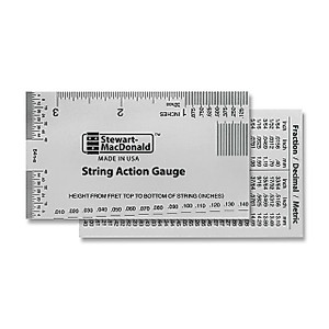 StewMac String Action Gauge And Ruler, Inches, Stainless Steel - Designed by StewMac, The Original measuring tool for acoustic and electric guitar, and bass setup