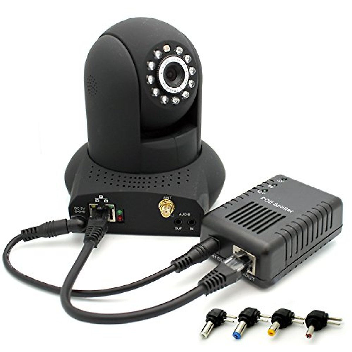 Amcrest Active PoE Splitter Adapter, IEEE 802.3af compliant, Up To 100 meters, 5V / 12V Output