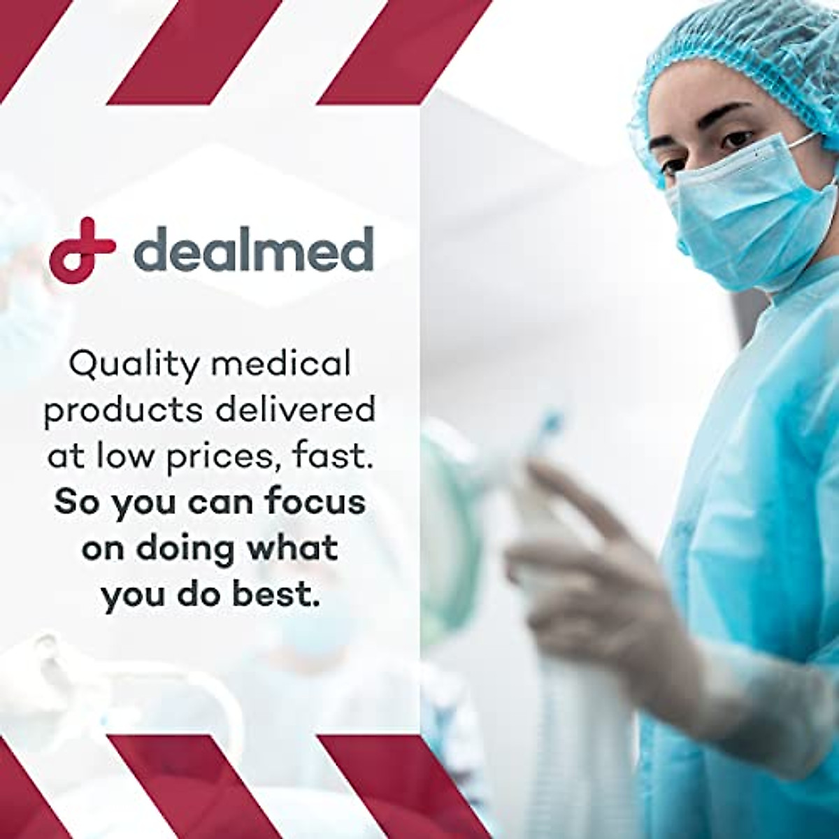 Dealmed Face Masks with Ear Loops and Eye Shield - 50 Count (Pack of 1) Disposable Face Masks Perfect for Hospitals, Medical Facilities, Food Services and More