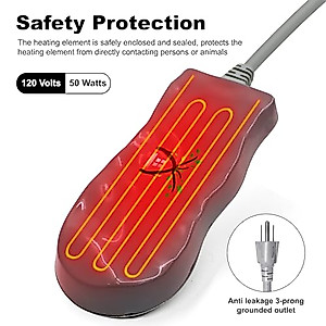 GESAIL Birdbath Deicer, Waterproof Birdbath Heater for Outdoor in Winter with Thermostatically Controlled, Constructed of Cast Aluminum Immersion Deicer for Garden Patio Yard and Lawn, 50 Watt, Grey