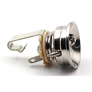 Electrosocket Jack Plate for Telecasters - Polished Nickel Finish + Switchcraft J11 Mono Jack