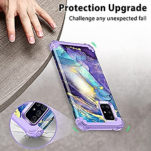 Rancase for Galaxy A51 5G Case,Three Layer Heavy Duty Shockproof Protection Hard Plastic Bumper +Soft Silicone Rubber Protective Case for Samsung Galaxy A51 5G,Purple