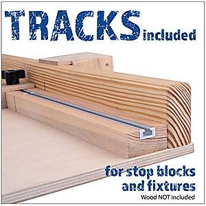 Fulton DIY Table Saw Crosscut Sled Kit with 2 UHMW Bars 2 Aluminum Tracks 1 Knob and 1 Bolt along with Full Color HOW TO BUILD YOUR OWN Crosscut Sled Guide Booklet