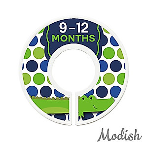 Modish Labels Baby Clothes Size Dividers, Baby Closet Organizers, Size Dividers, Baby Closet Organizers, Closet Dividers, Clothes Organizer, Boy, Woodland, Alligator, Navy, Green (Baby)