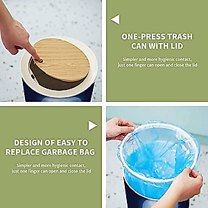 Small Trash Can with Lid for Bathroom Kitchen Office Diaper 3D rendering a black werewolf glowing red eyes howling at big moon Bedroom Garbage Trash Bin Dog Proof Waste Basket Cute Decorative