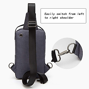 YUKABAN Sling Bag Water Resistant Shoulder Chest Crossbody Bags Sling Backpack for Men Women (Black)