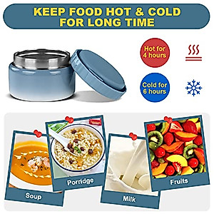 AOHEA Kids Thermos for Hot/Cold Food for School, 8oz Kids Lunch Thermos Insulated Food Container(Gradient-Blue)