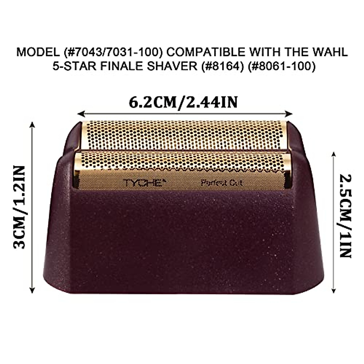Professional 5 Star Series Finale Shaver Replacement Foil and Cutter Bar Assembly Compatible with wahl Shaver Foil 7031-100, 7043-100 Super Close Shaving Replacement Heads (red)