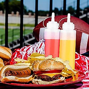 24 Pcs 8 oz Plastic Condiment Squeeze Bottles Squeeze Leak Proof Multipurpose Squirt Bottles with Twist Top Cap for Sauces Ketchup BBQ Syrup Dressings Paint Grilling Crafts Olive Oil Arts, Clear