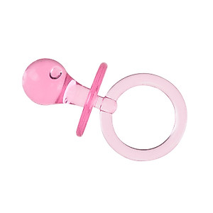 Super Z Outlet Acrylic Glass Plastic Cute Small Baby Pacifiers for Baby Shower Decorations, Table Scatter, Party Favors, Games & Activities (36 Pieces)(Pink)