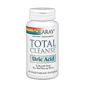 SOLARAY Total Cleanse Uric Acid | Tart Cherry, Bromelain, Quercetin and More | Joint Comfort Support | Vegan | 60 Caps
